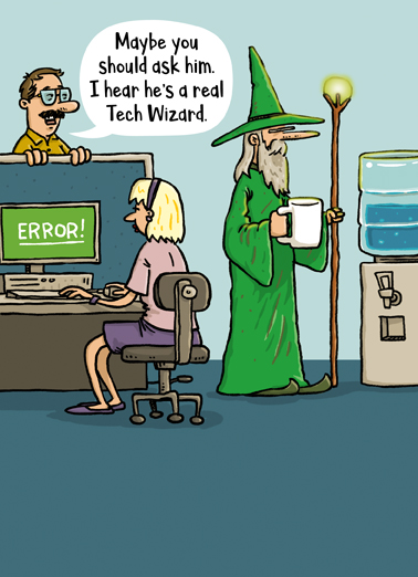 Funny Thank You Card - "Tech Wizard" from CardFool.com